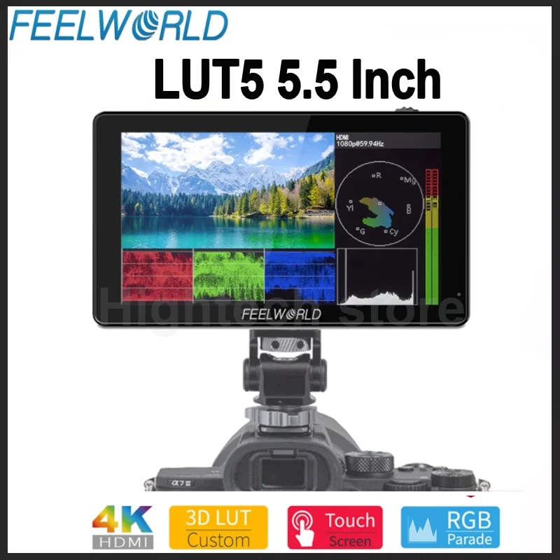 Feelworld Lut5 5.5 Inch Ultra High Bright 3000nit 4k Hdmi Input Output ...