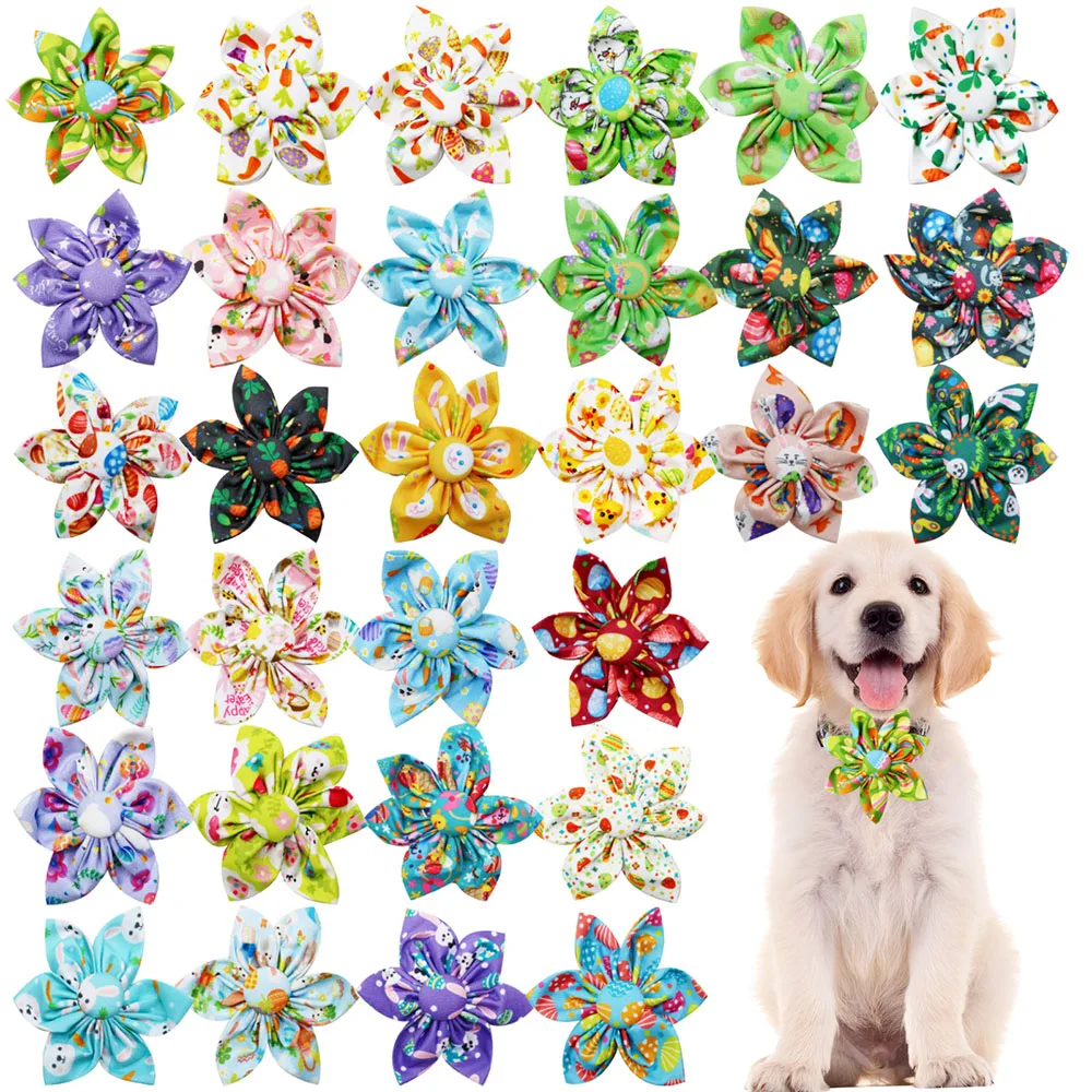 10PCS Removable Dog Collars For Easter Pet Dog Bow Ties Collars With ...