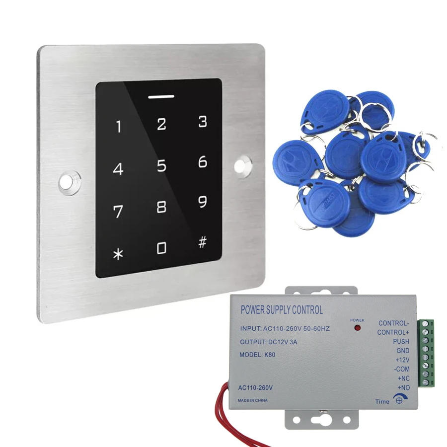 Metal Waterproof Access Control Keypad RFID Card 125Khz Embedded RFID touch Keyboard controller ...