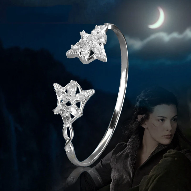 Movie-Fashion-Crystal-Charm-Bracelets-Elven-Leaf-Arwen-Evenstar-Pendant ...