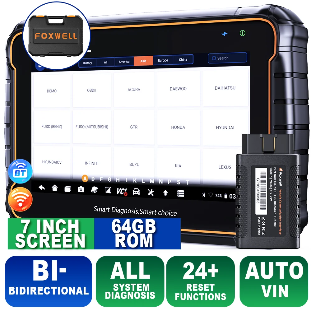 FOXWELL Car Diagnostic Tool GT60 OBD2 Scanner ALL System Bluetooth TPMS ...