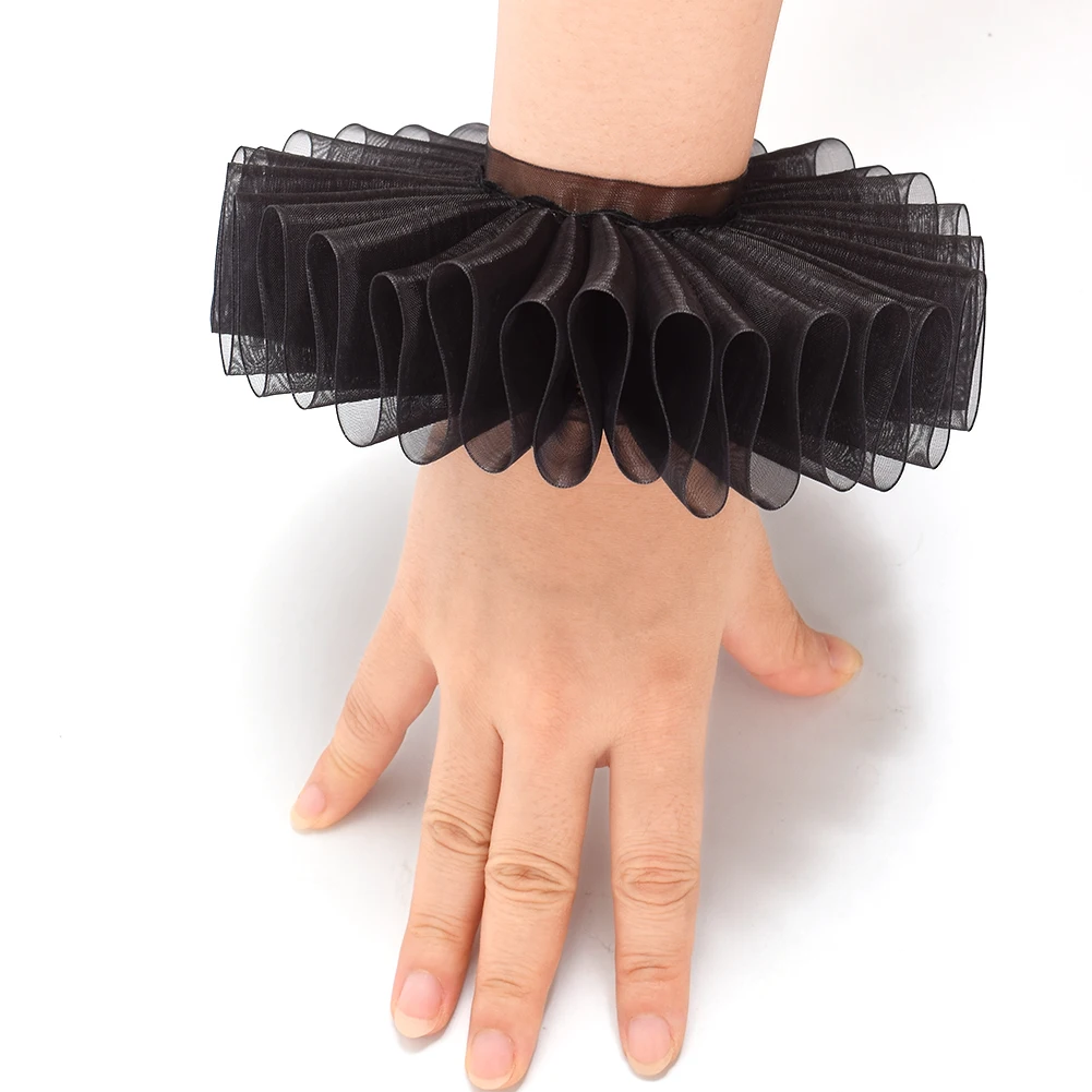 Vintage-Ruffled-Wrist-Cuff-Gloves-Women-Men-Clown-Cosplay-Carnival ...
