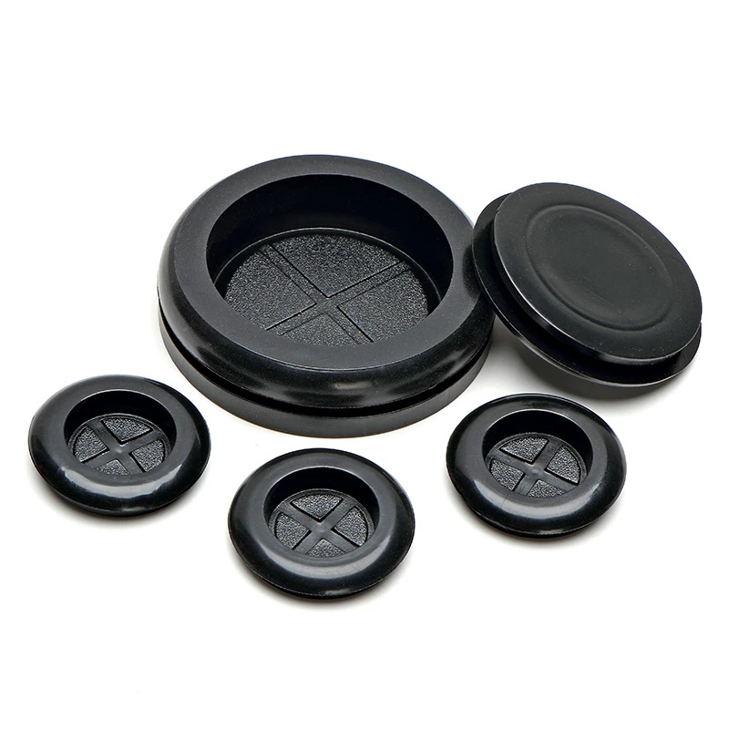 Black Rubber Protective Coil Buckle Type Grommet Seal O-ring Sealing ...