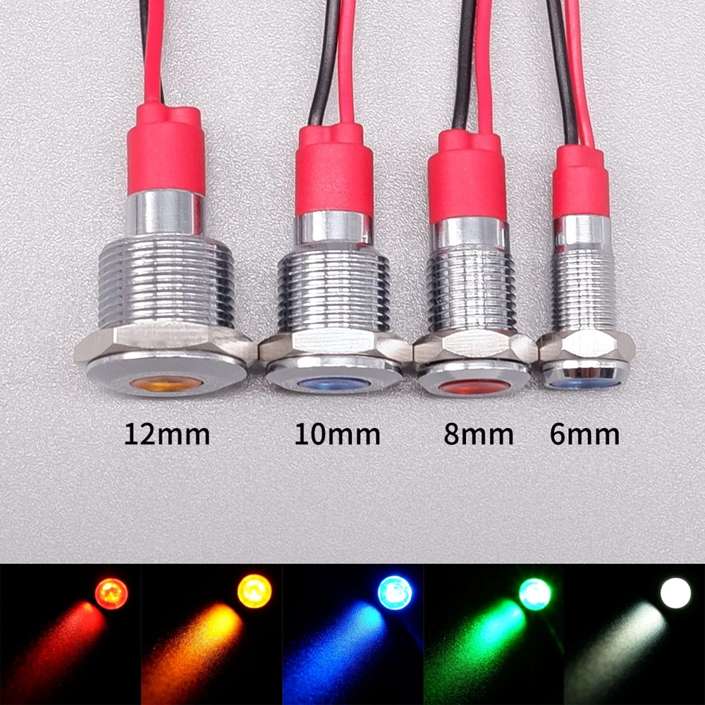 6mm-8mm-10mm-12mm-Metal-Indicator-Light-LED-Signal-Light-Power-Supply ...