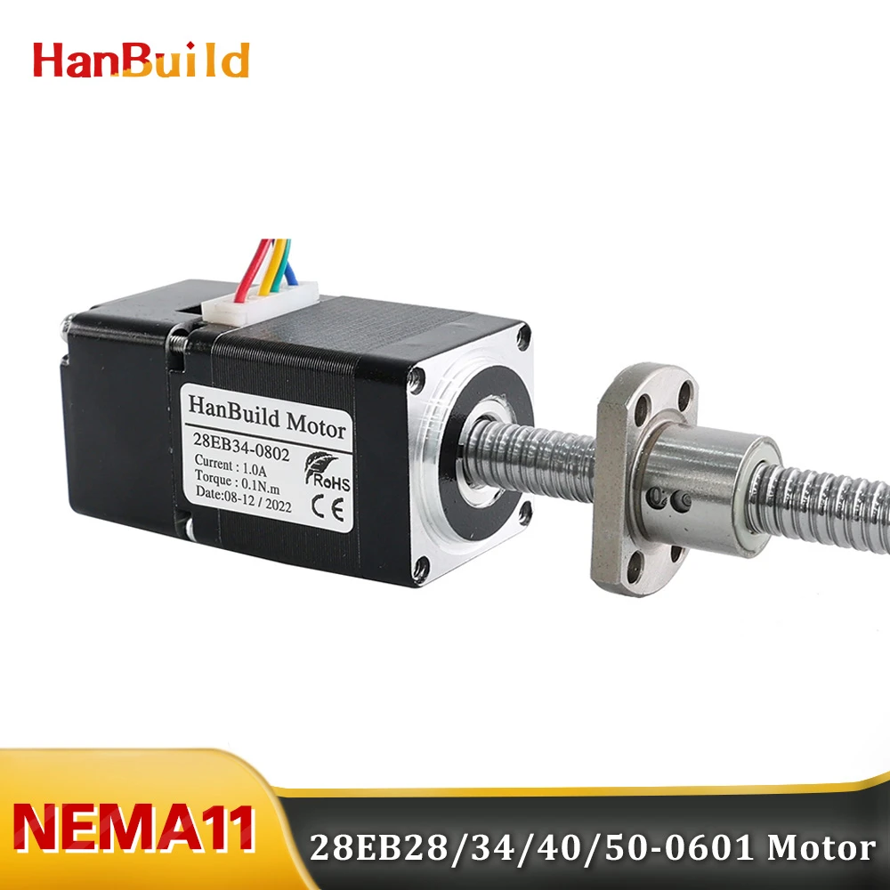 2 Phase Hybrid 28 Stepper Motor Straight Linear Effective 28HB34 ...