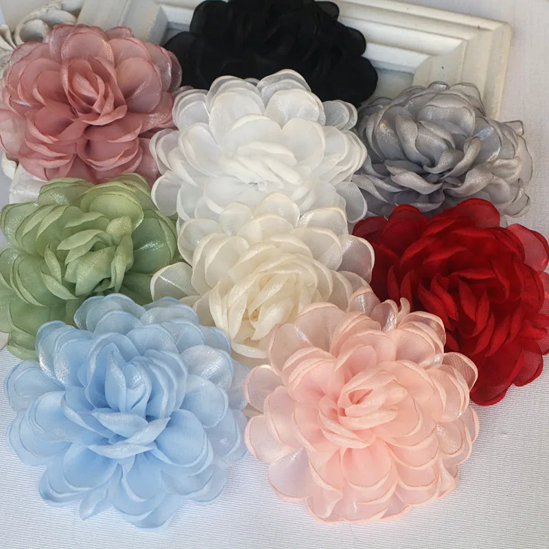 5PCS-Lot-10CM-Handmade-Large-Chiffon-Organza-Fabric-Artificial-Gauze ...
