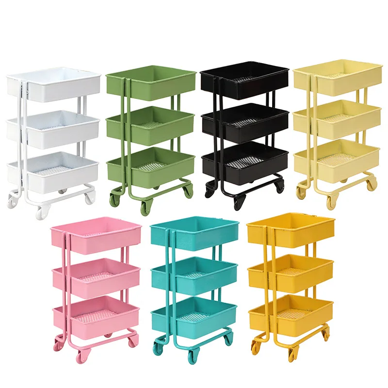 Mini-Trolley-Floor-Storage-Rack-with-Wheels-Dollhouse-Miniature ...