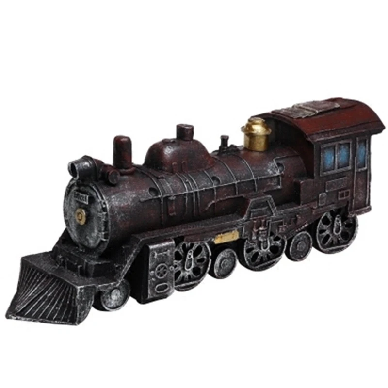 Retro Resin Locomotives Model Train Head Ornament Creative Crafts Decor ...