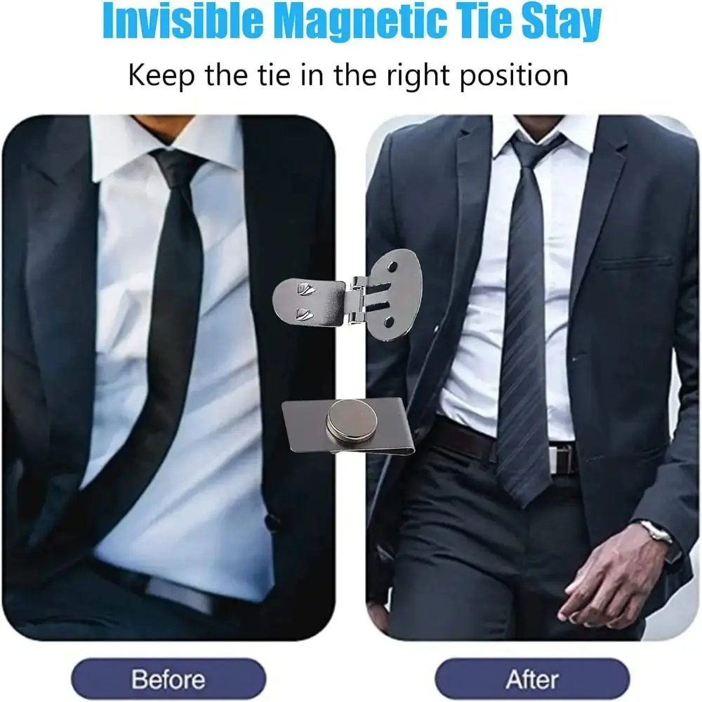 Unisex Invisible Tie Stay Clips Magnetic Anti-wrinkle Collar Clasp Anti ...