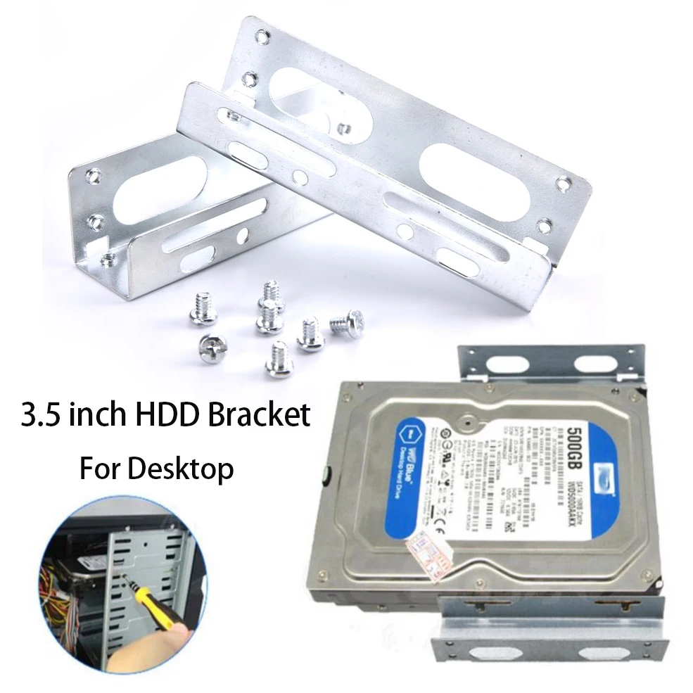 2PCS-Desktop-Hard-Drive-Bracket-3-5-To-5-25-Optical-Drive-Expansion ...