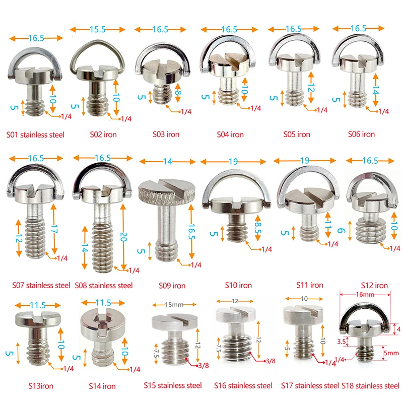 Quick-Release-Plate-Adapter-Screw-1-4inch-D-Ring-Tripod-Screw-Mounting ...