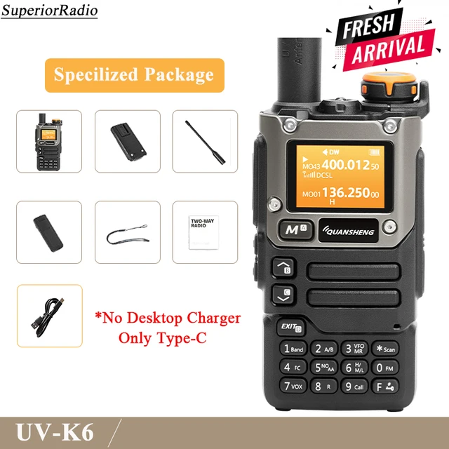 UV-K6 UVK5(8) Walkie Talkie Quansheng 50-600MHz Full Band Receiving ...