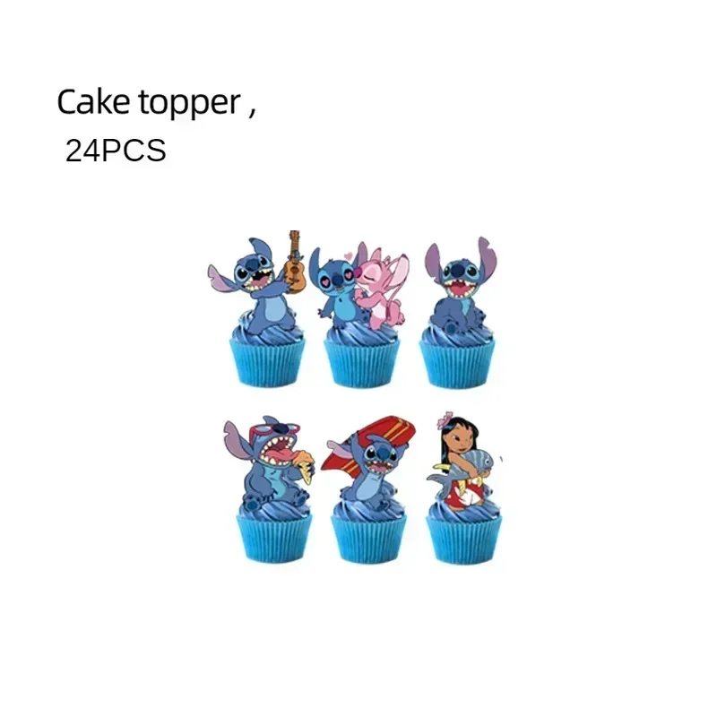 Disney-cartoon-Lilo-Stitch-flag-pulling-tablecloth-cake-decoration ...