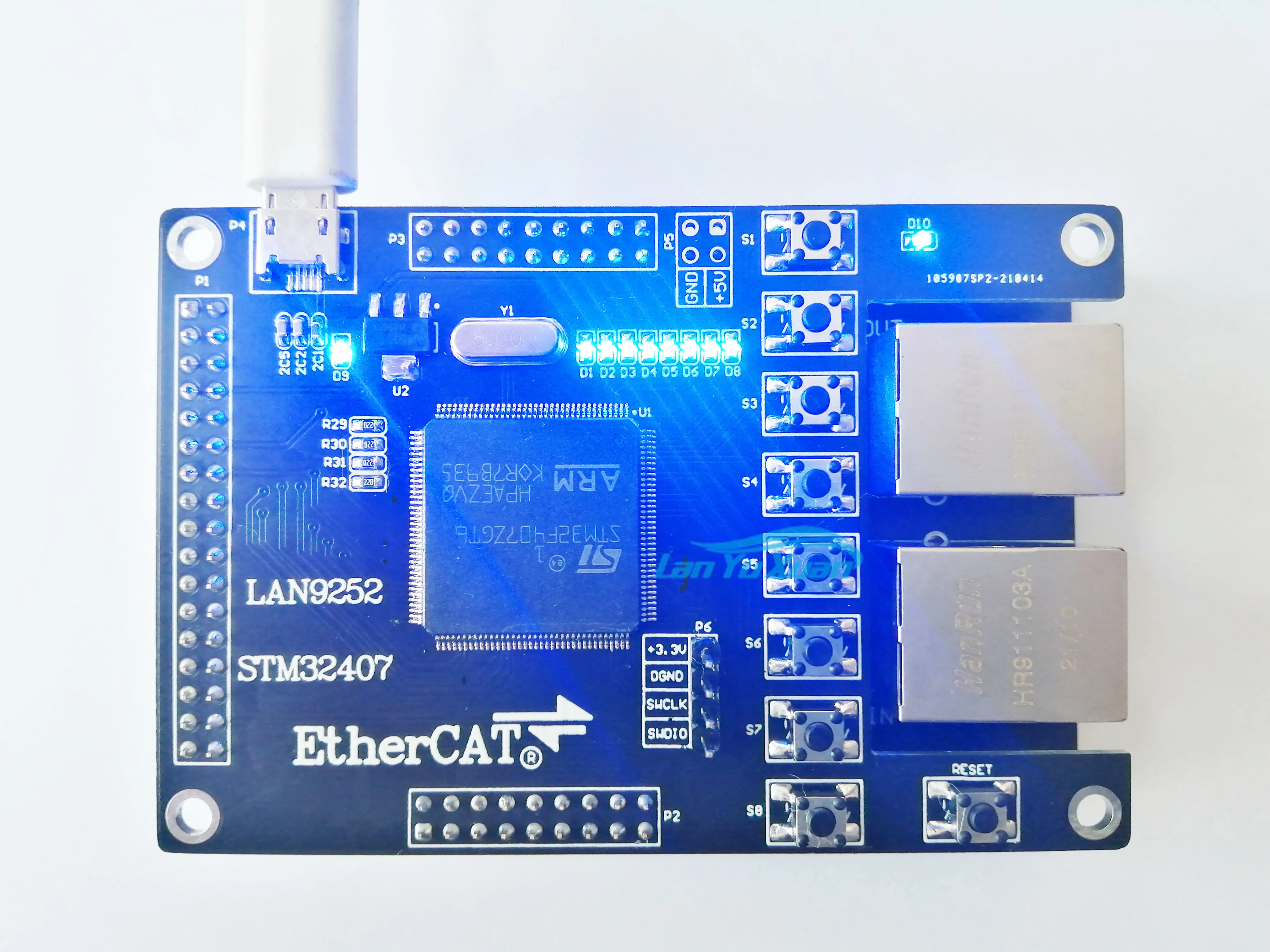 Lan9252 Development Board Ethercat Slave 16io Cia402
