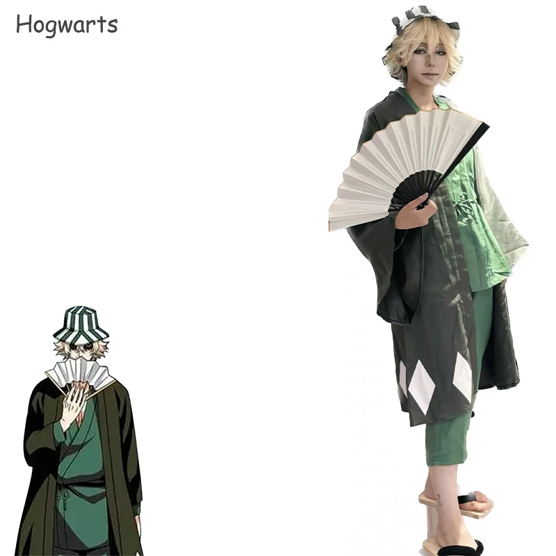 Anime Kisuke Urahara Cosplay Costumes Uniform BLEA-CH Halloween Kimono ...
