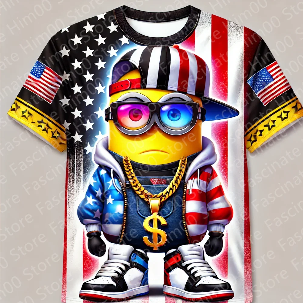 2024-New-American-Style-Minions-Childrens-Tshirt-Summer-Boys-Girls ...
