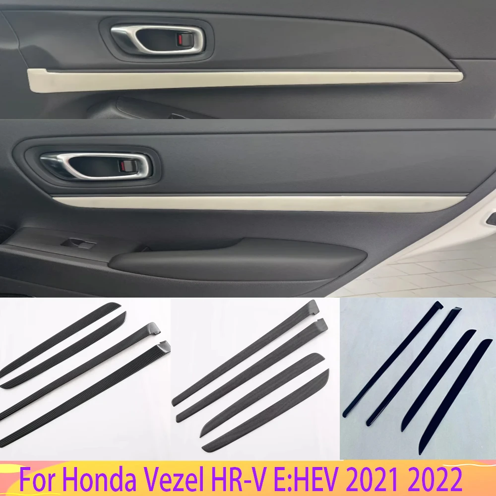 For Honda Hrv Hr-v Vezel 2021 2022 Glossy Black Inner Door Panels Strip ...