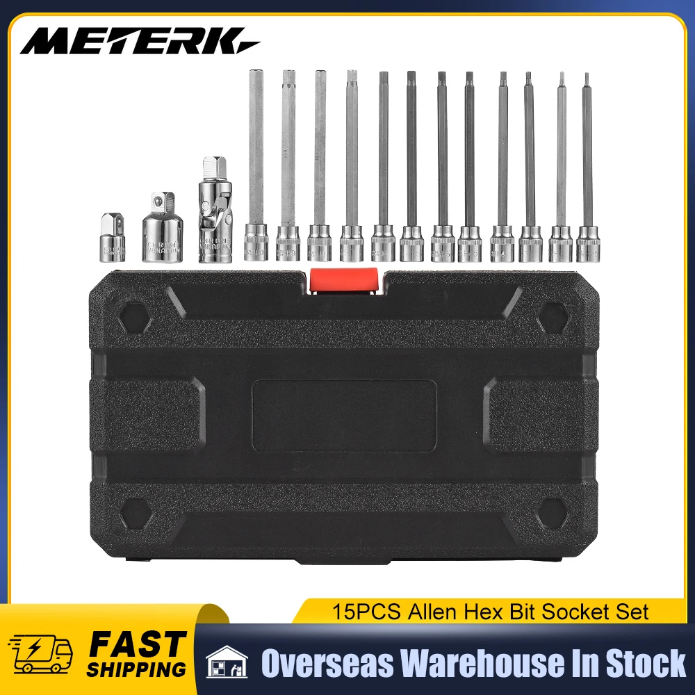 15PCS-3-8-Drive-Metric-Extra-Long-Allen-Hex-Bit-Socket-Set-3mm-10mm ...