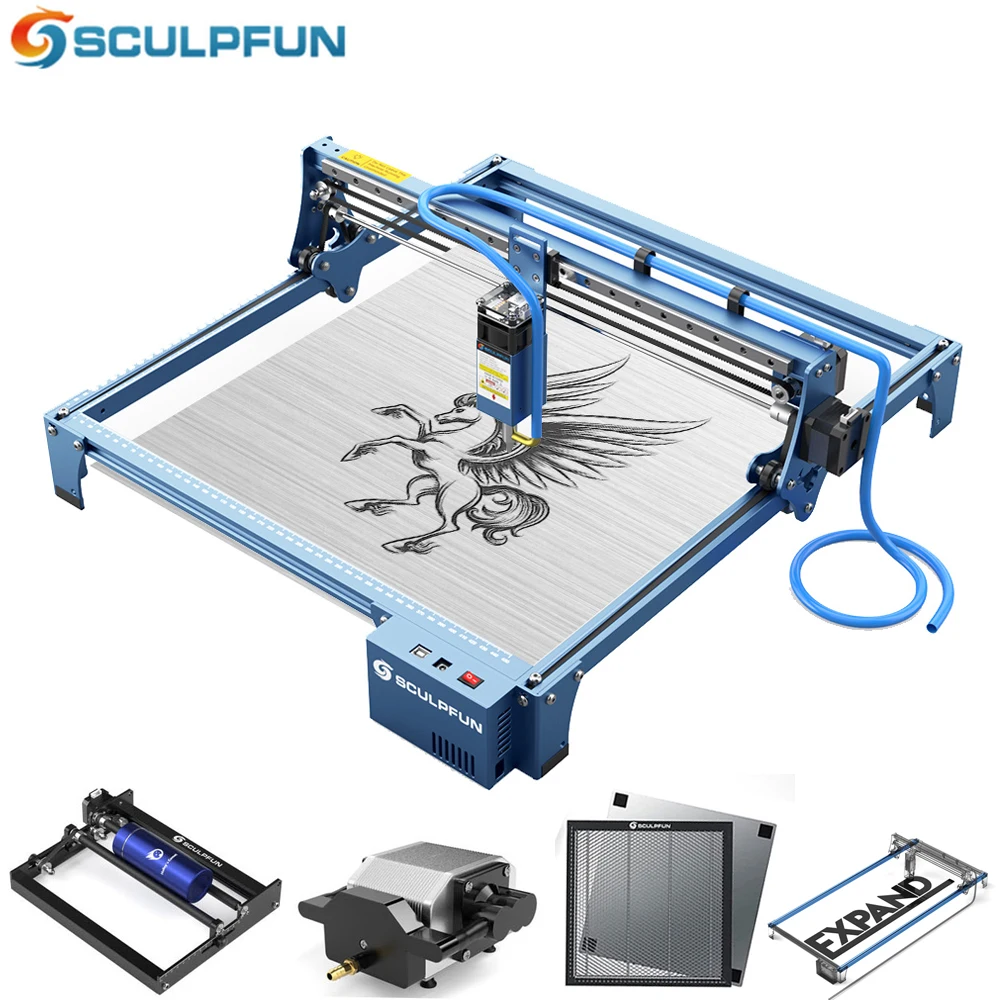 SCULPFUN-S10-Laser-Engraver-Machine-With-Air-Assist-Pump-10W-Engraver ...