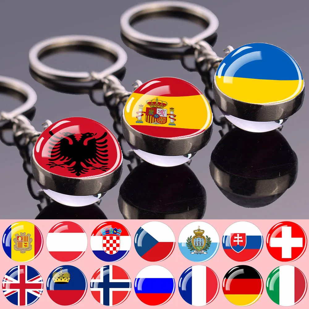 Europe-Flag-Keychains-Albania-Liechtenstein-Portugal-Ukraine-Russia ...