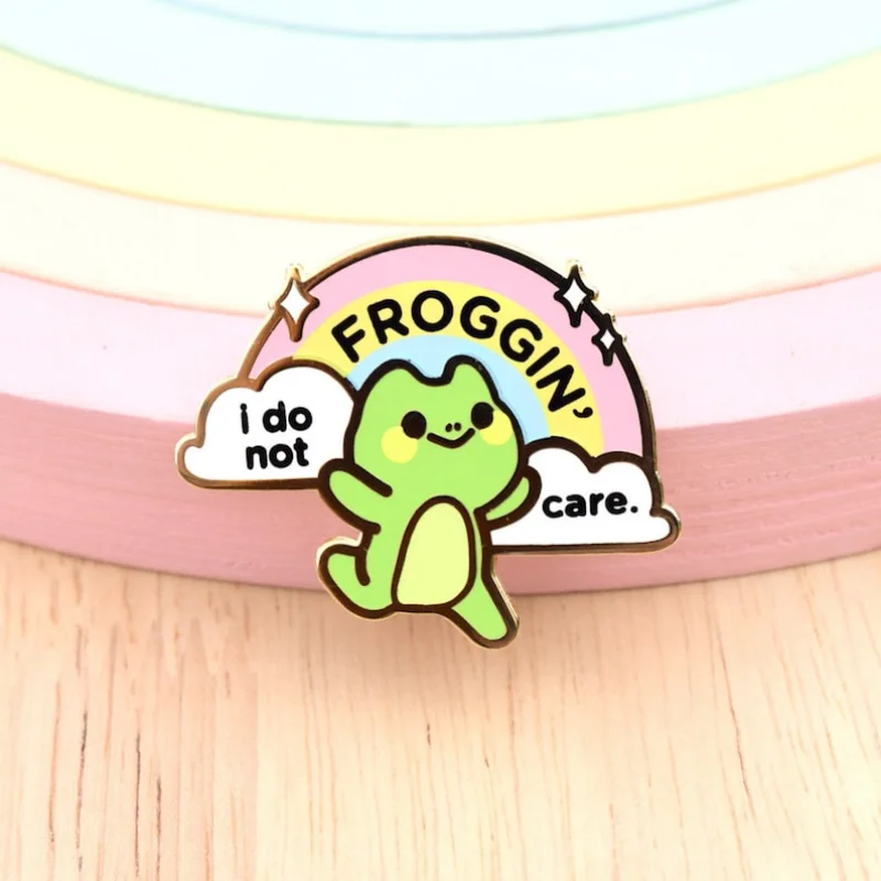Funny Frog Enamel Pin | Cute Frog Pins | Cute Froggy | Froggy Pin ...