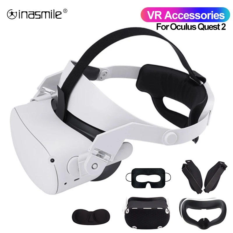 Vr Handle Grip Shell Cover Protective Case Head Strap For Oculus Quest ...