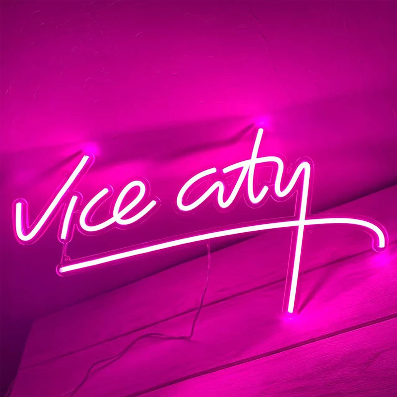 Novo vice city quarto inglês letras led atmosfera sinal de néon sala de ...