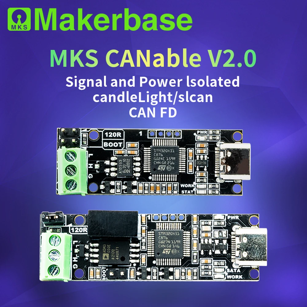 Makerbase CANable 2.0 USB to CAN adapter analyzer CANFD slcan SocketCAN CANdleLight klipper