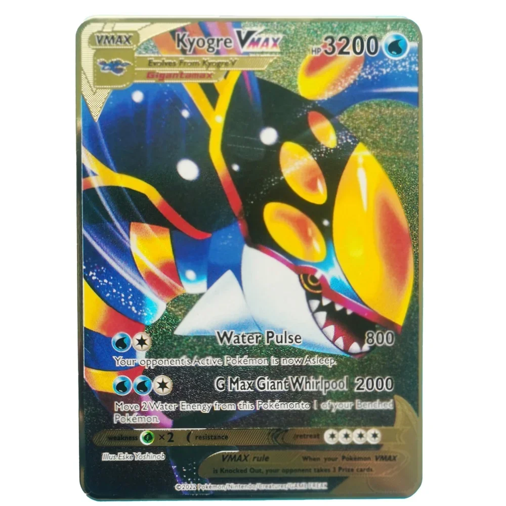 20 Style Cards Gold Metal Cards English Hard Iron Cards Mewtwo Pikachu ...
