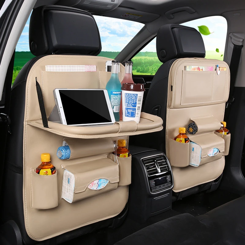 Car Seat Back Organizer Pu Leather Pad Bag Car Storage Organizer ...