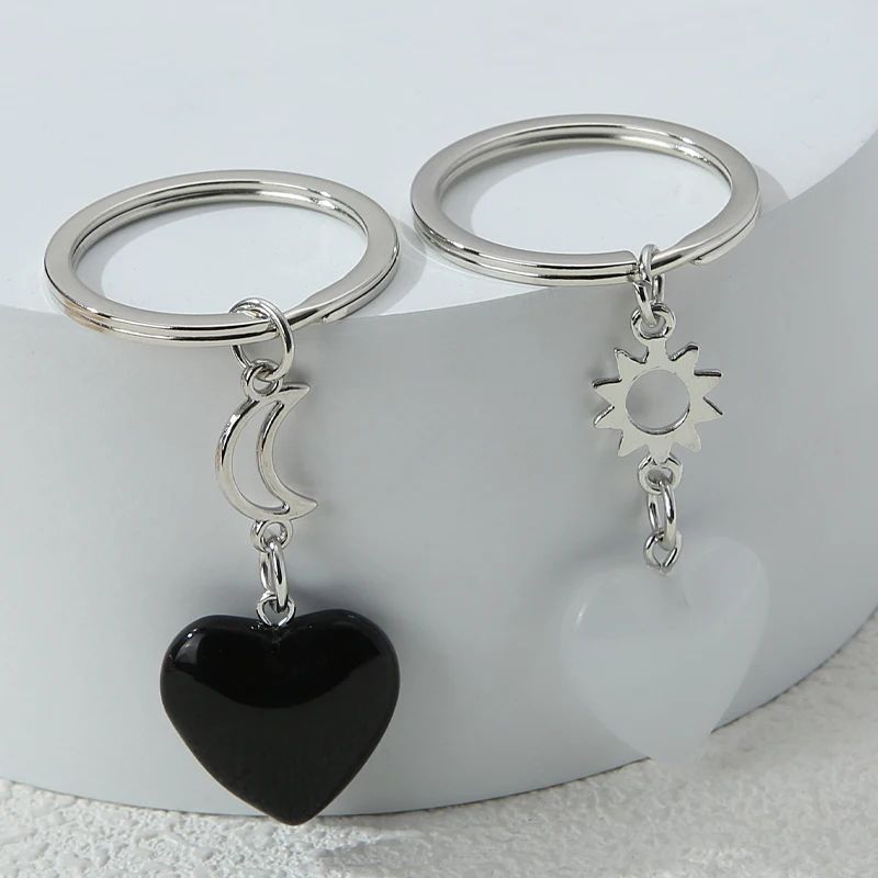 Couple-Romantic-Crystal-Hearts-Keychains-Couple-Love-Key-Rings-For ...