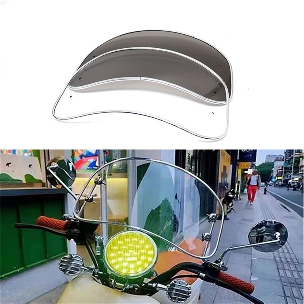 Windproof-Universal-Clear-Front-PC-Windshield-Windscreen-For-Motorcycle ...