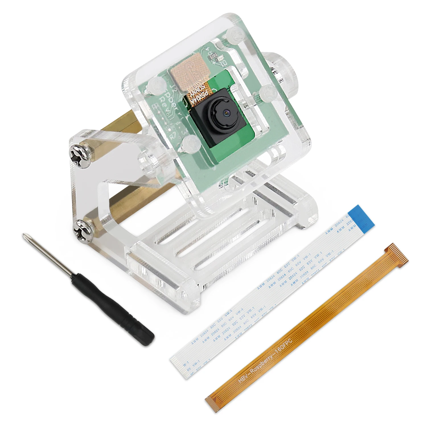 Freenova 라즈베리 파이용 5MP 카메라, 조절 가능한 홀더 및 리본 케이블, 1080P 720P 출력 ...