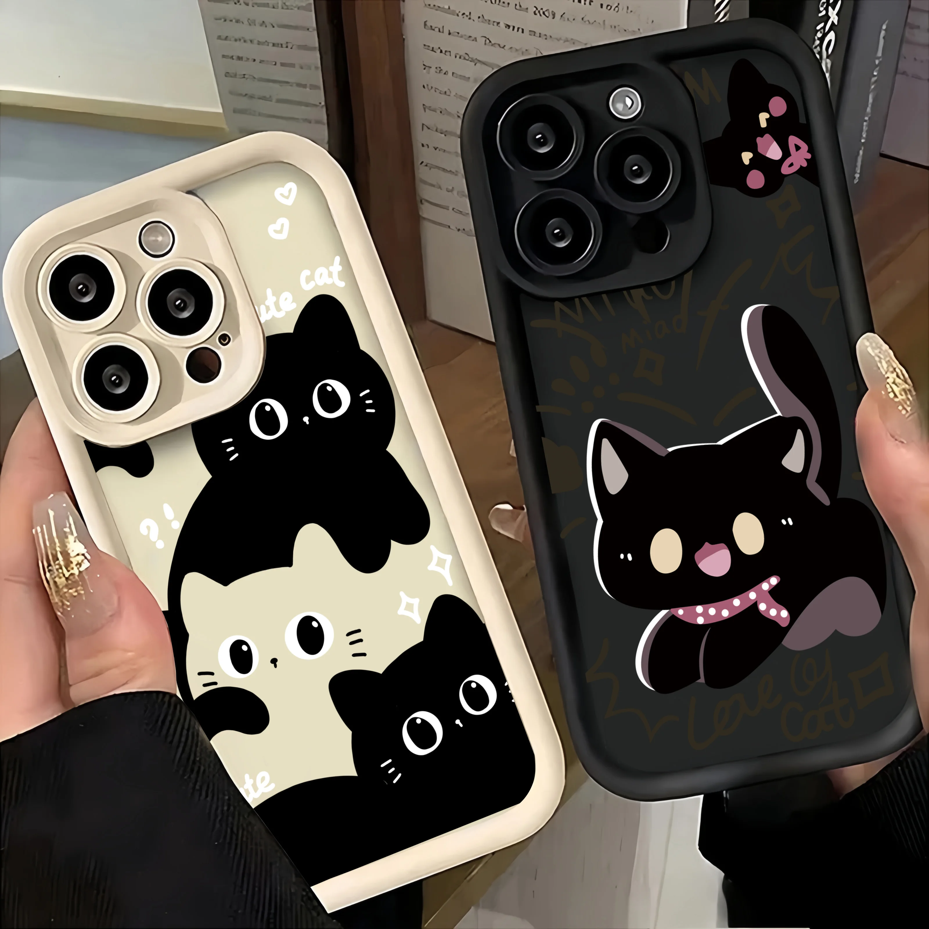Stylish Little Black Cat Cute Phone Case for Moto G84 5G (TYB-295KXX79A1)