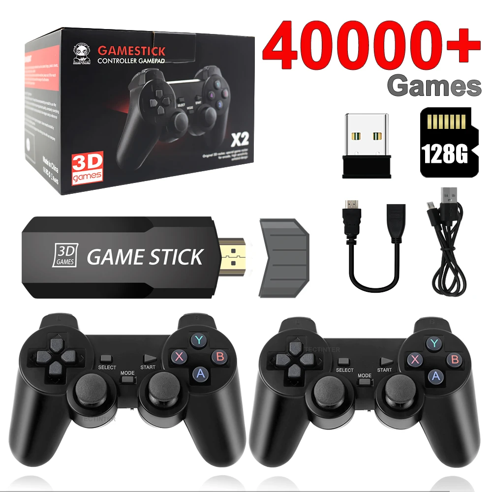 GD10 Video Game Console 64G 4k TV Game Stick Built-in 30000+ Games Wireless Gamepad Retro ...