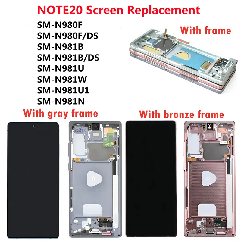 For Samsung Note20 LCD With frame.Note20 LCDSM-N980F N981B Display ...