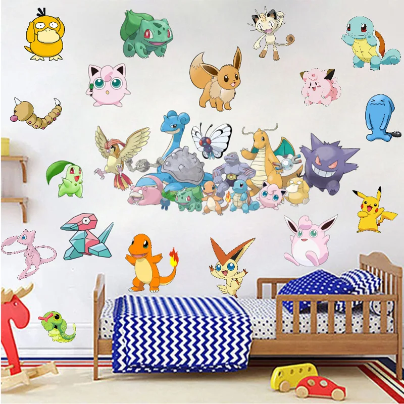 New-Pokemon-Cartoon-Animation-Wall-Sticker-Pikachu-3D-Sticker-Children ...