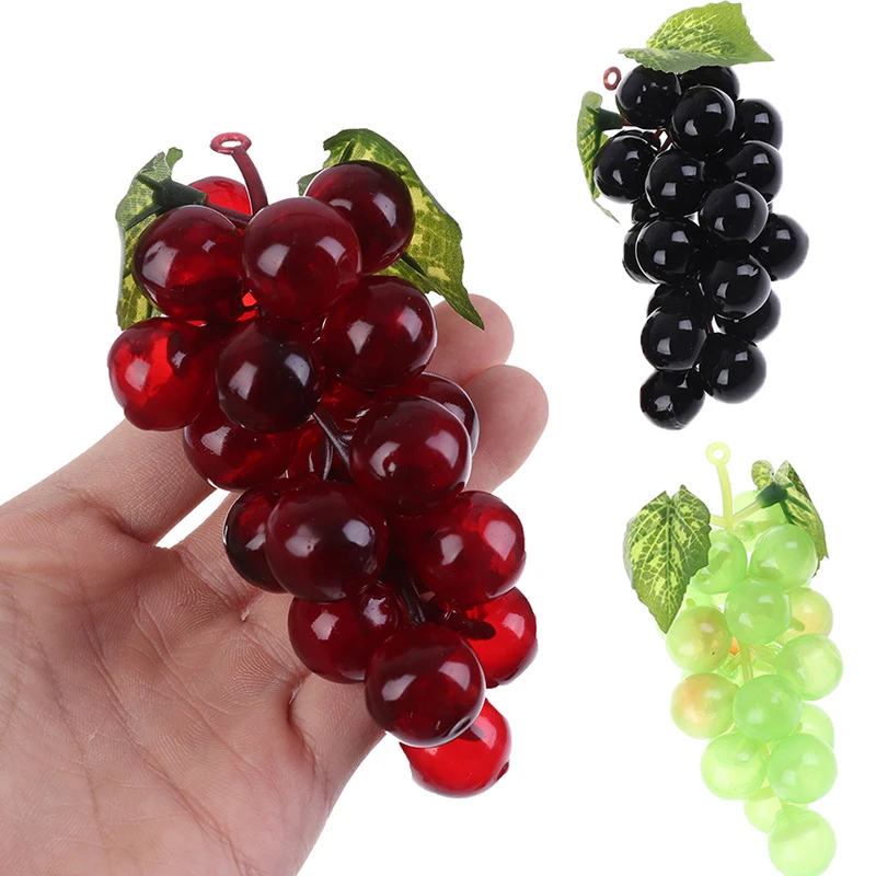 1PCS Real Touch Decorative Artificial Fruit Grapes Plastic Grape Bunch ...
