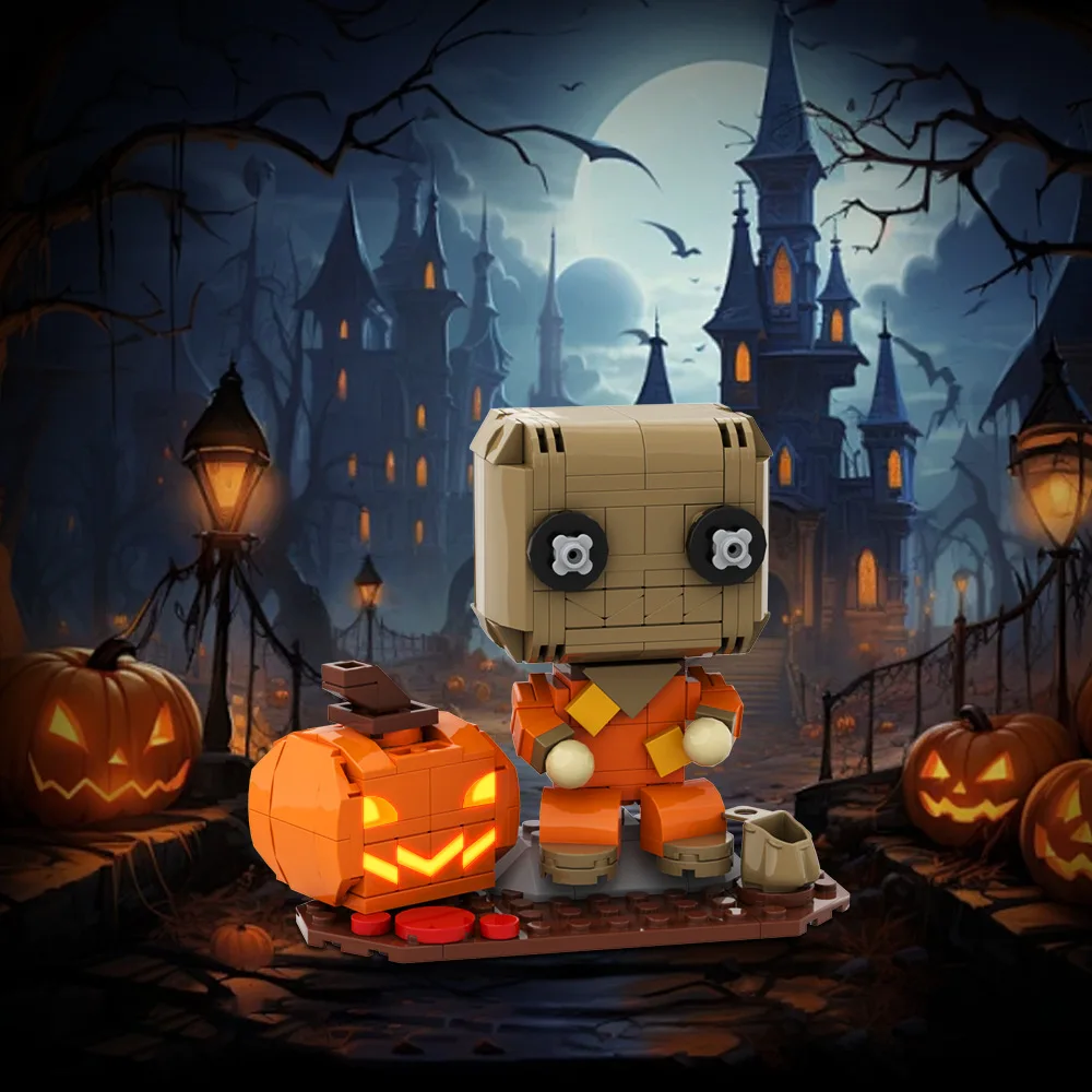MOC ‌Haunted Halloween Night 209PCS Building Blocks Model Spooky House ...
