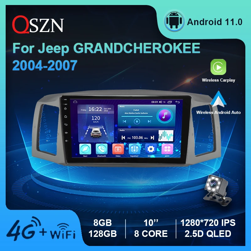 Qszn For Jeep Grandcherokee 2004 2005 2006 2007 Car Radio 4g Gps ...