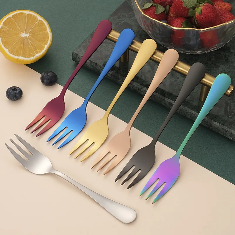 Tea-Forks-Set-Stainless-Steel-Small-Fork-Gold-Fruit-Fork-Dessert-Fork ...