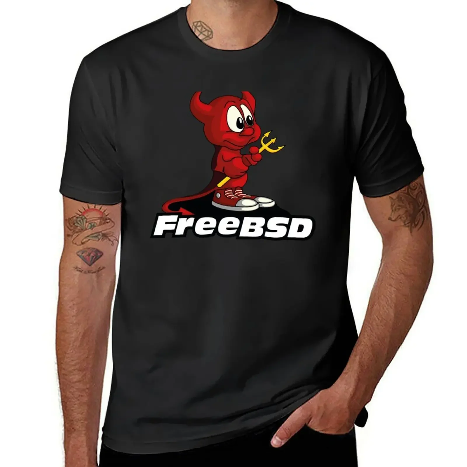 Beastie (FreeBSD) + Text T-Shirt heavyweights customs design your own ...