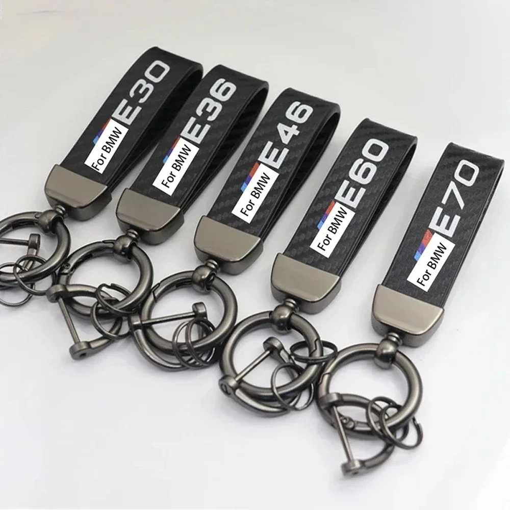 Car-Carbon-Fiber-Style-Keychain-Microfiber-Leather-Key-Chain-For-BMW ...