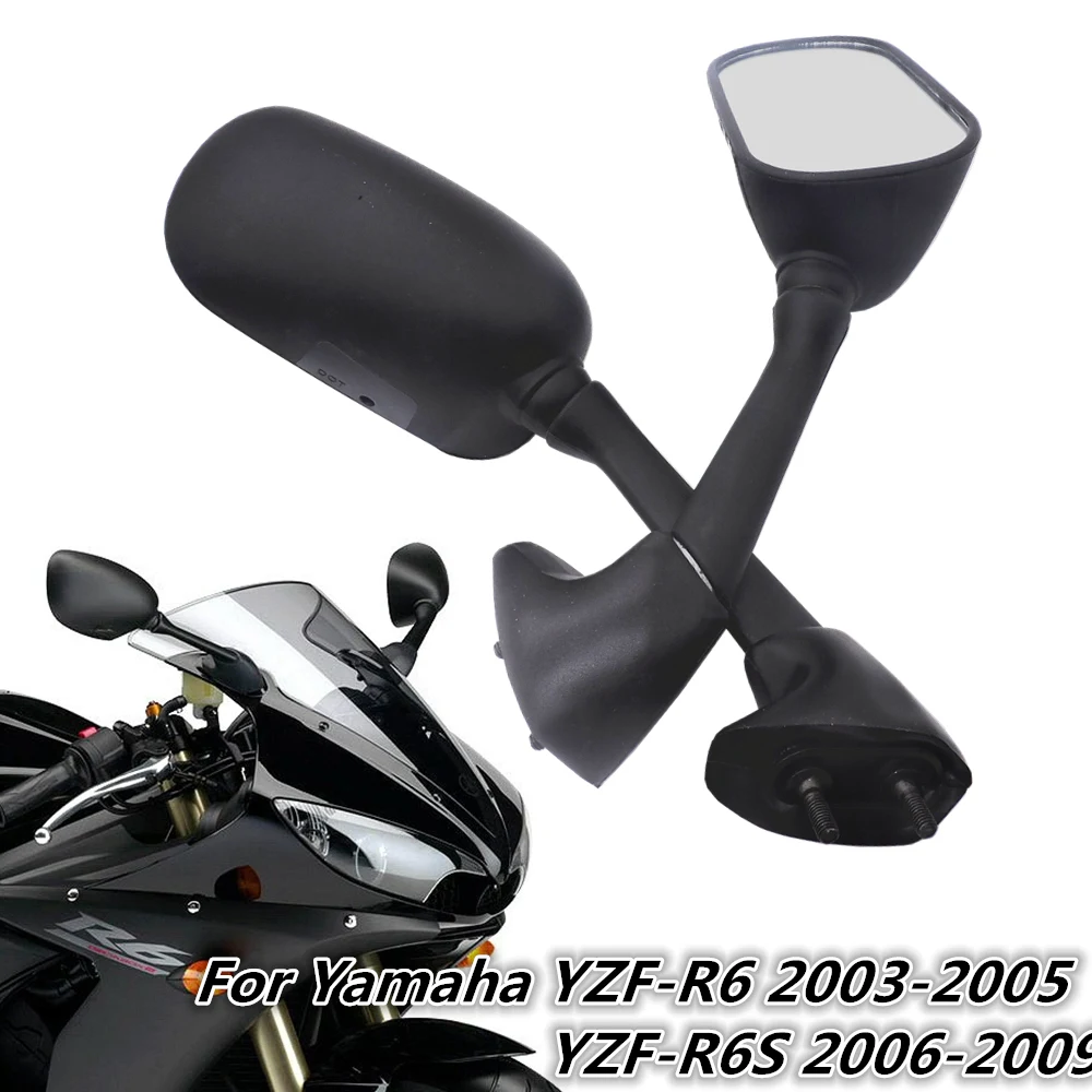 Black-Motorcycle-Rear-View-Mirror-For-Yamaha-YZF-R6-2003-2004-2005-R6S ...
