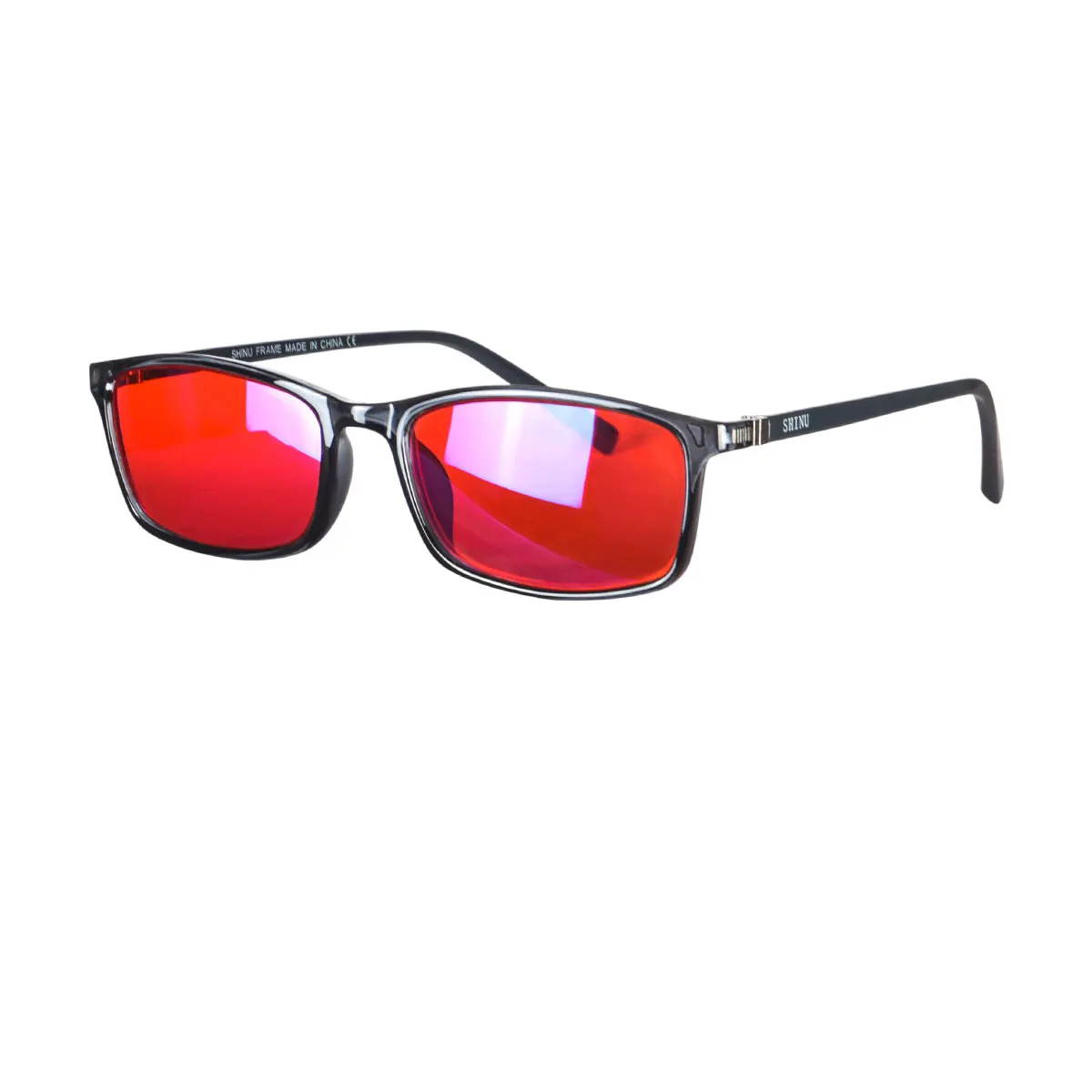 Gafas-antiluz-azul-para-hombre-montura-cuadrada-con-forma-de-lente-roja ...