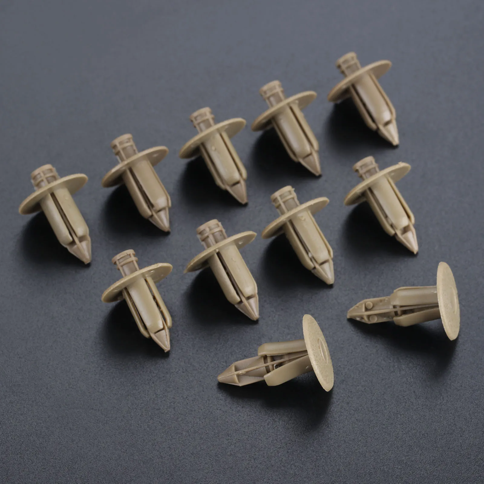 50Pcs Beige Plastic Rivets Car Door Trim Panel Fastener Clips Retainer ...