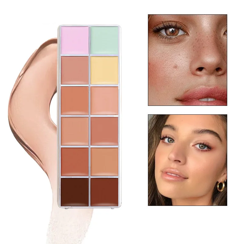 12-Color-Makeup-Concealer-Palette-Cream-Face-Contour-Correct-Primer ...