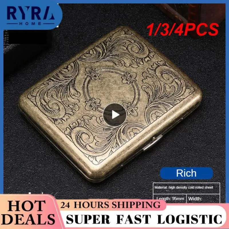 1-3-4PCS-Bronze-Vintage-Metal-Cigarette-Box-Holder-PatternTube-Cigar ...