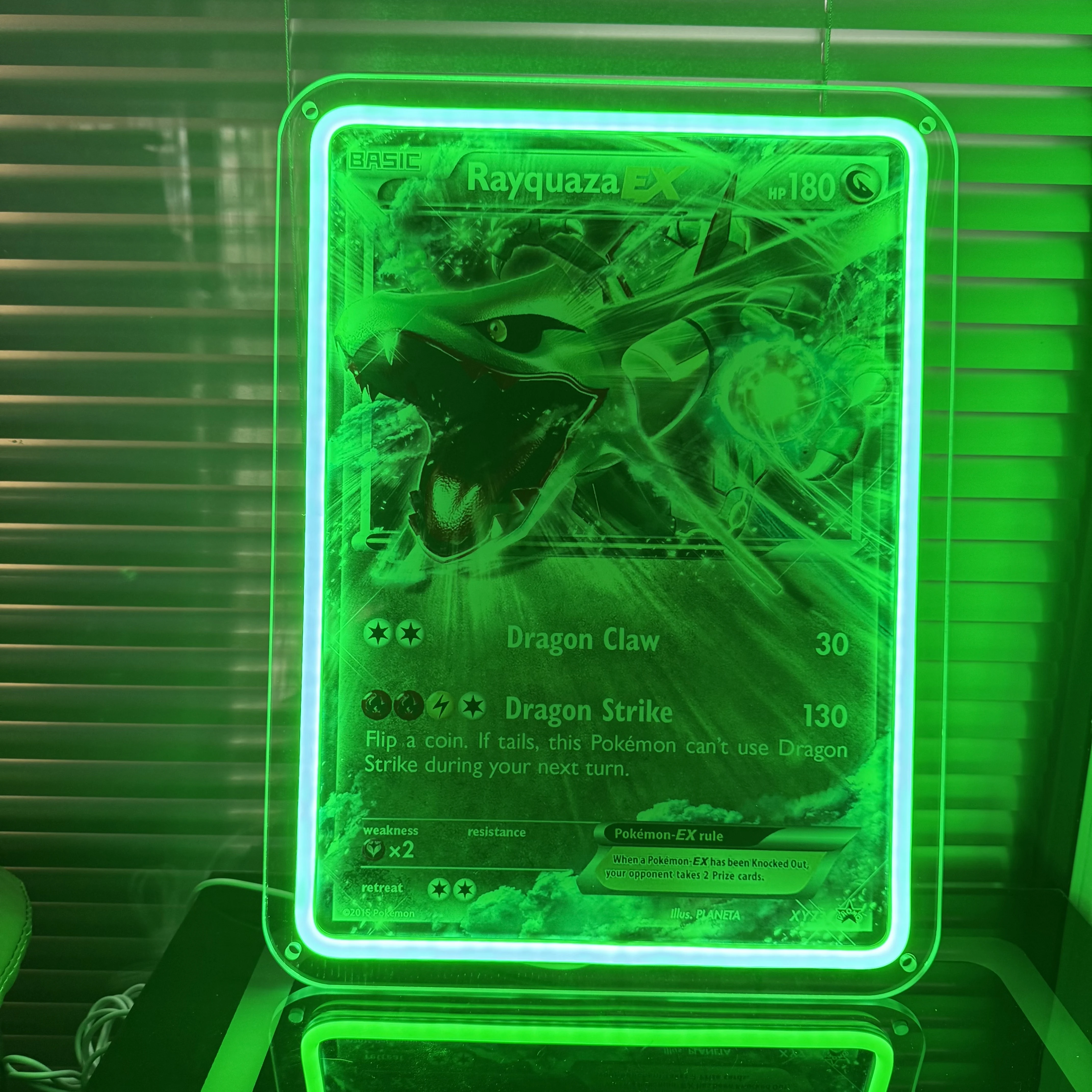 Acrylic Pokemon Rayquaza Night Light LED Neon Sign Card Game Decor Lamp ...