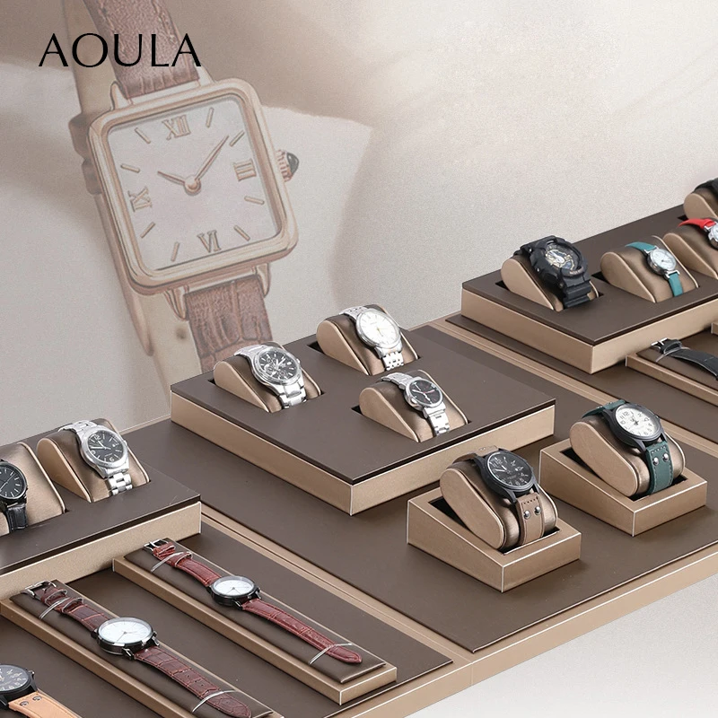 Store Watch Display Props Brown Leatherette Shop Retail Desk Counter ...